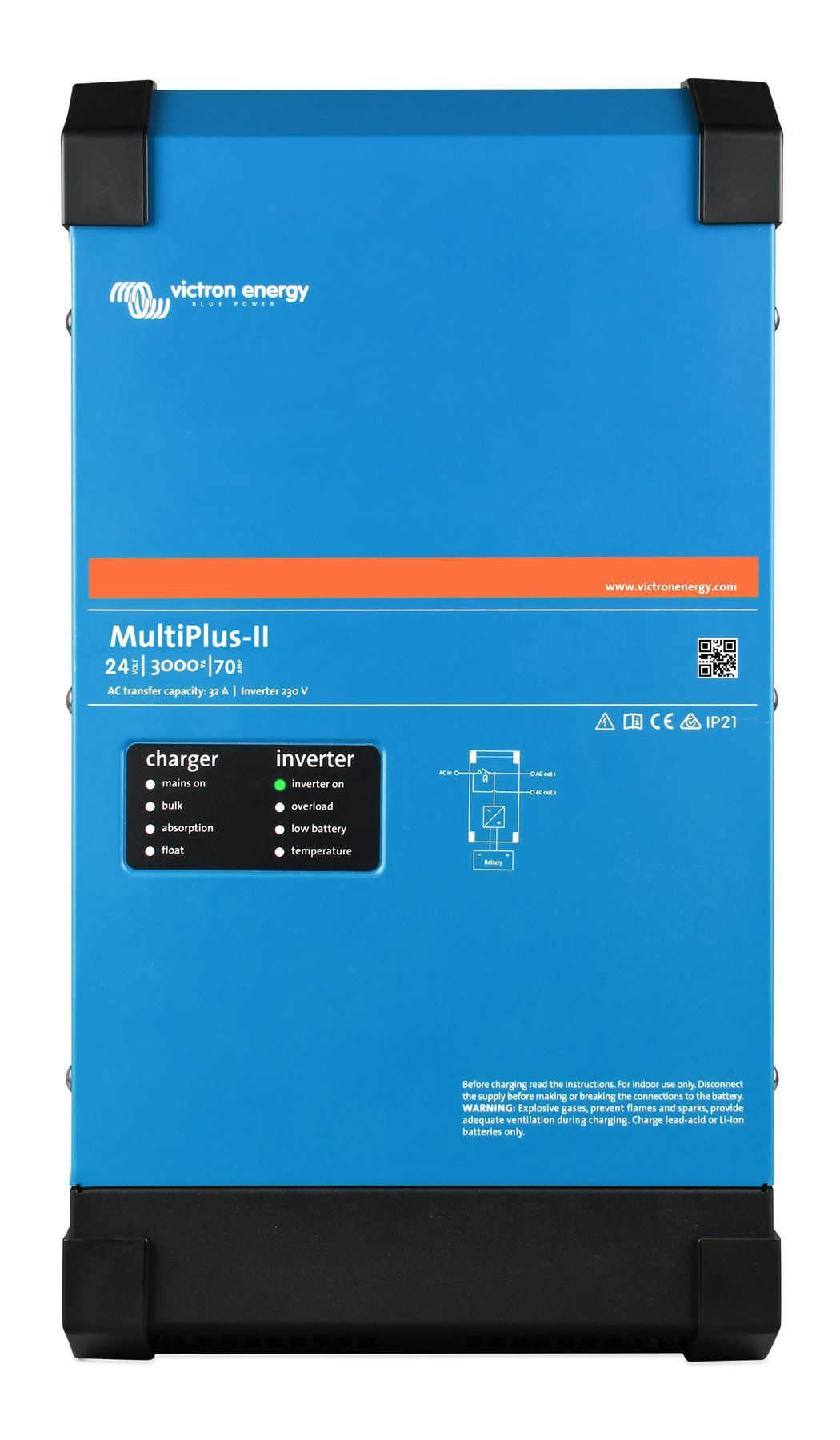 Victron MultiPlus-II 24/3000/70-32 — гібридний інвертор 24-230В 2.4кВт